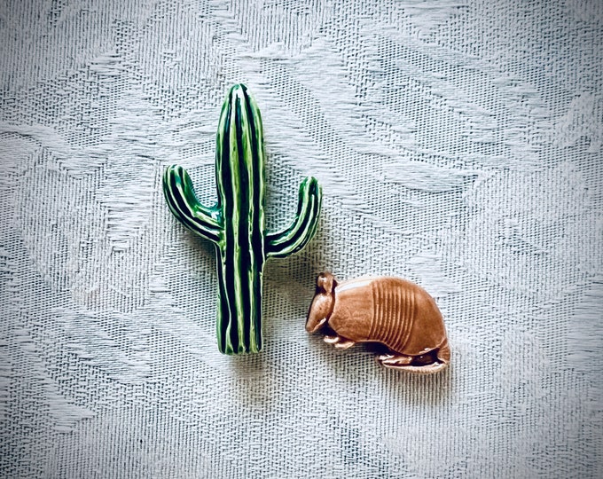Ceramic Desert Tiles for Mosaic Southwest Art, Cactus & Armadillo ...