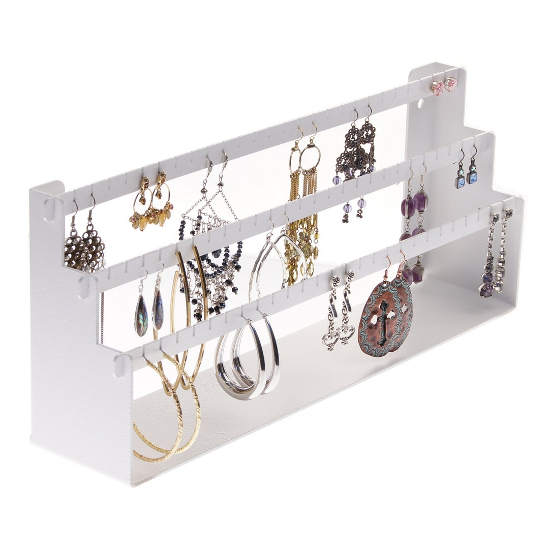 Wall Mount or Table Top Earring Holder Organizer, Pierced Earrings ...