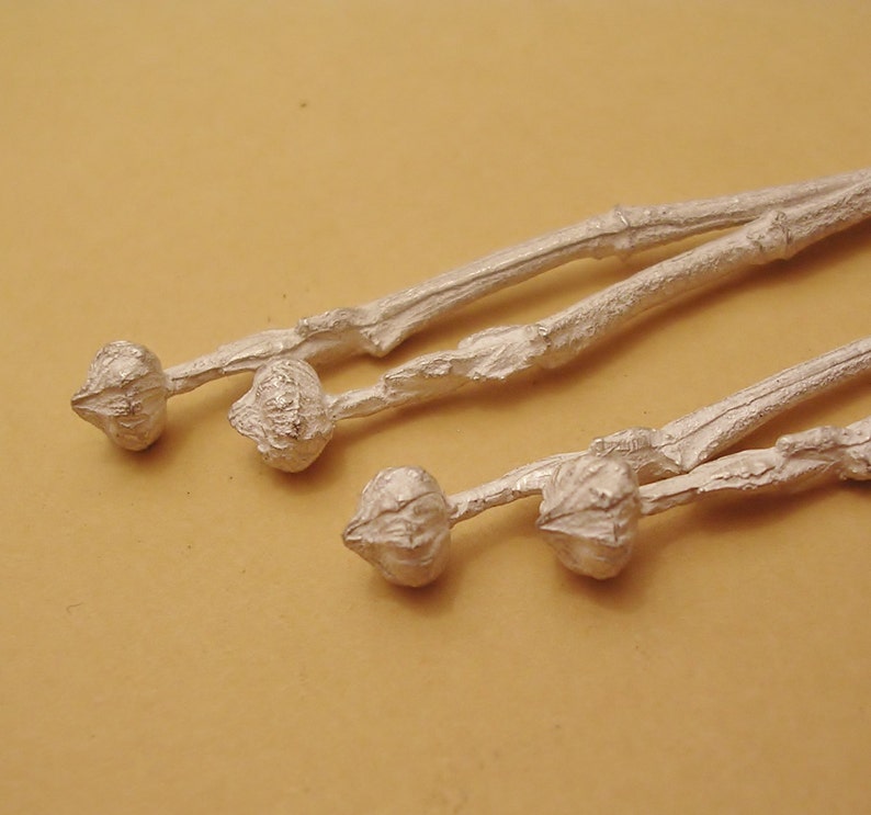 Dogwood cast silver twigs with flower buds silversmith's | Etsy