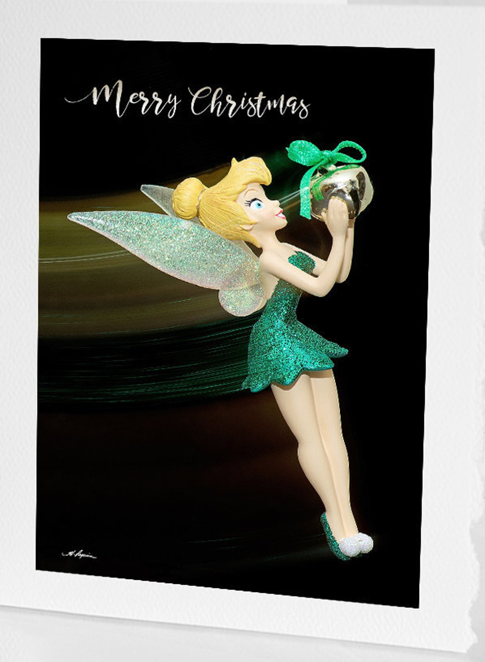 Tinkerbell Christmas CARD Photo Greeting Holiday Notecard Xmas | Etsy