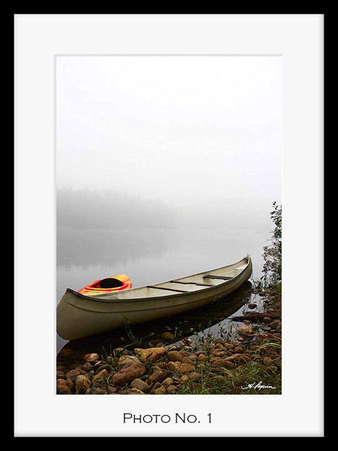 Canoe Kayak PRINT Fine Photo Room Wall Home Decor Country Fog Birthday ...
