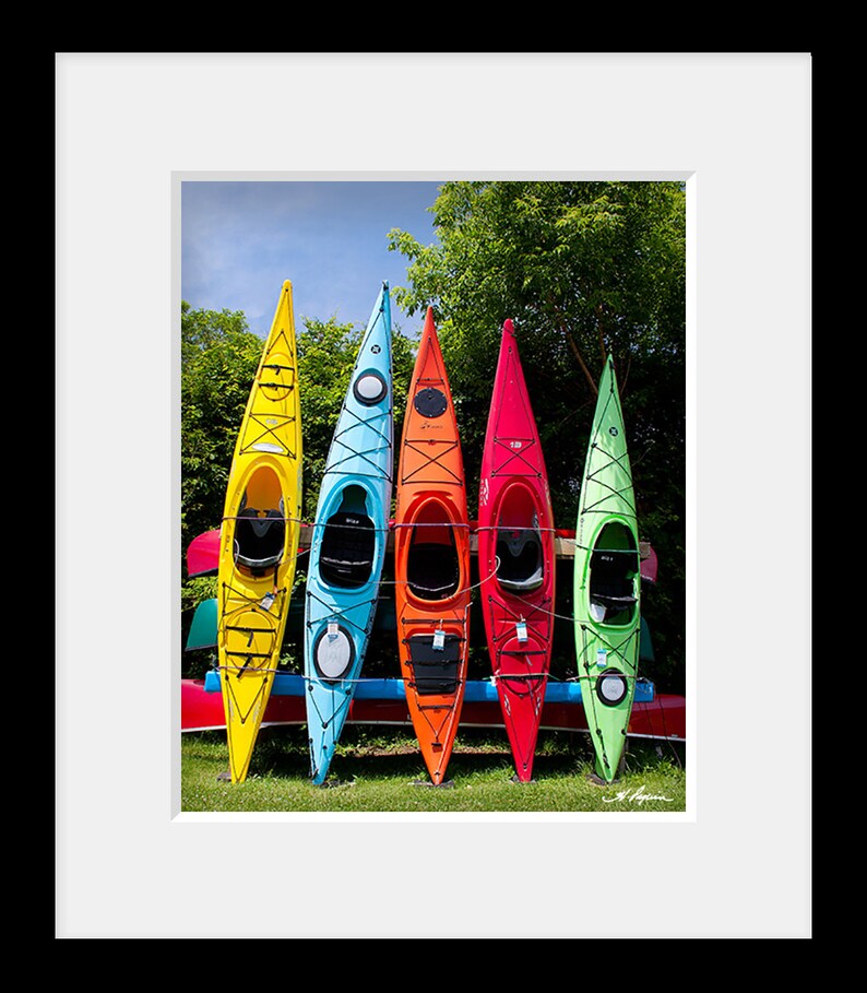 Kayaks Rainbow 8x10 PRINT Wall Decor Artwork Fine Photo Room - Etsy