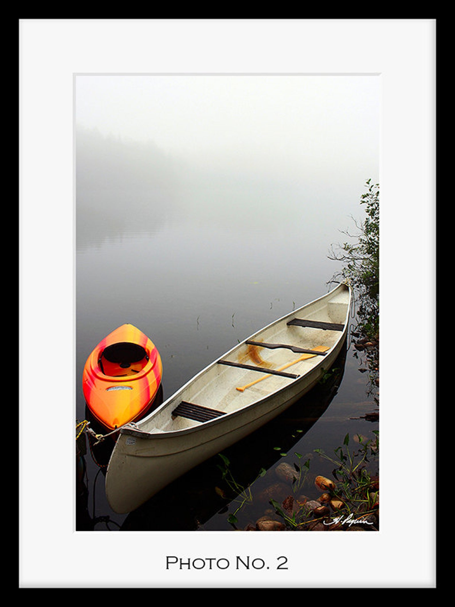 Canoe Kayak PRINT Fine Photo Room Wall Home Decor Country Fog Birthday ...
