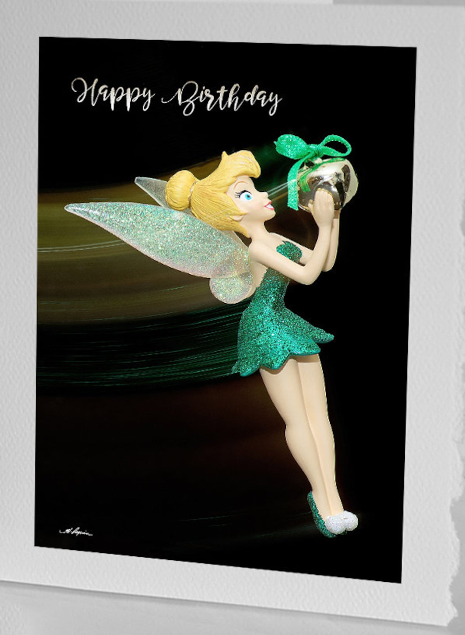 Tinkerbell Christmas CARD Photo Greeting Holiday Notecard Xmas Fairy ...