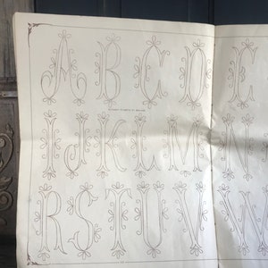 1900s French Embroidery Pattern Booklet, Heirloom Sheets, Alphabet ...