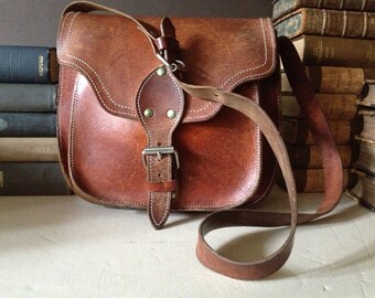 Rustic Tooled Leather Purse 1970s Retro Saddle Bag Satchel | Etsy
