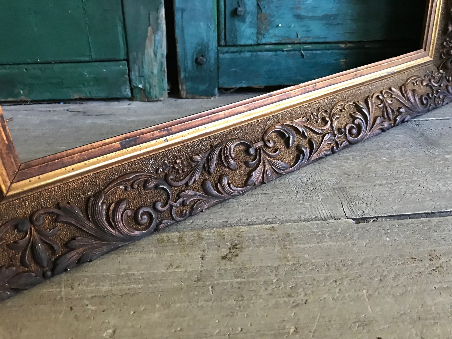 19th C French Gesso Wood Frame, 19 X 15, Gold Gilt, Floral Leaf Scroll ...