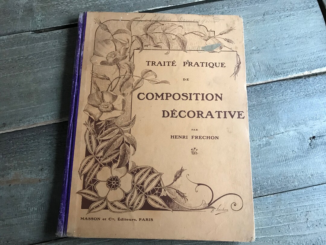 1908 French Needlecraft Book, Patterns, Monograms, Heirloom Floral ...