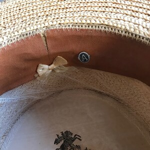 French Straw Boater Hat, Brown Ribbon Bow, Prop, Made in England - Etsy