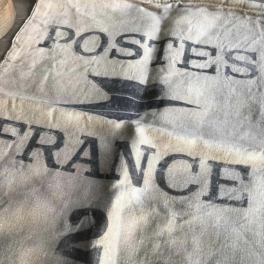 French La Poste Sack, Half Size Postal Bag, Hemp, Upholstery Sewing ...
