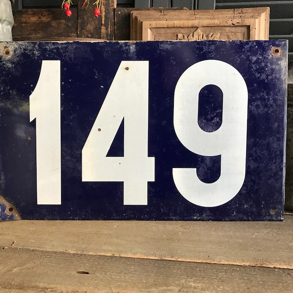 French Enamel Number - Etsy