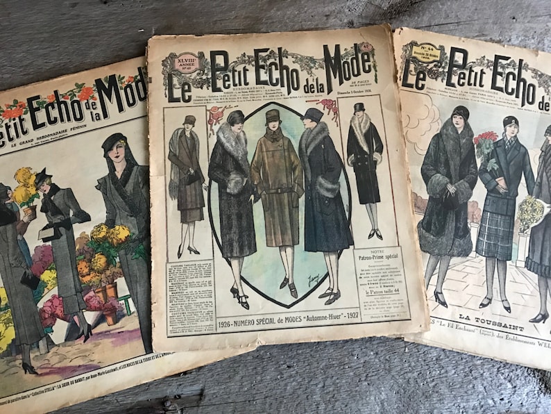 French Le Petit Echo De La Mode Fashion Magazine, Fall Issues 1920s ...