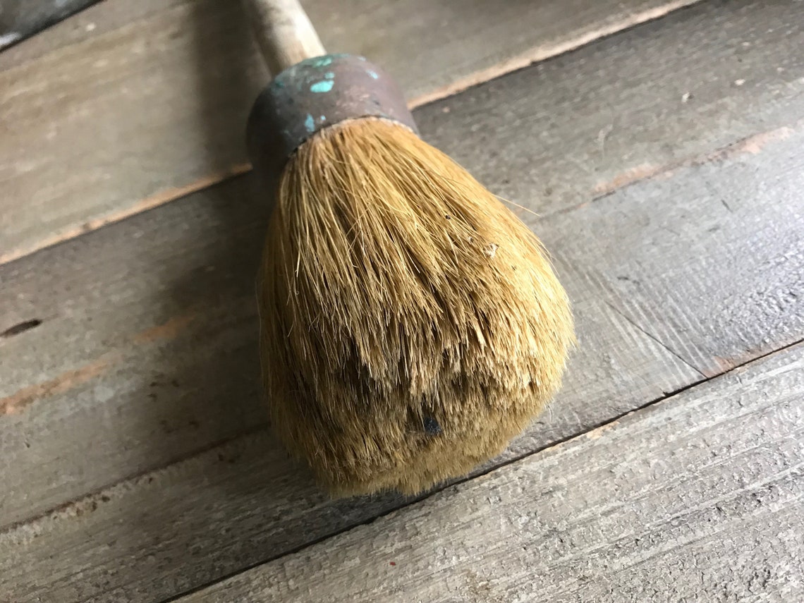 French Copper Paint Brush, Industrial Decor, Round Brush, Wood Handle ...