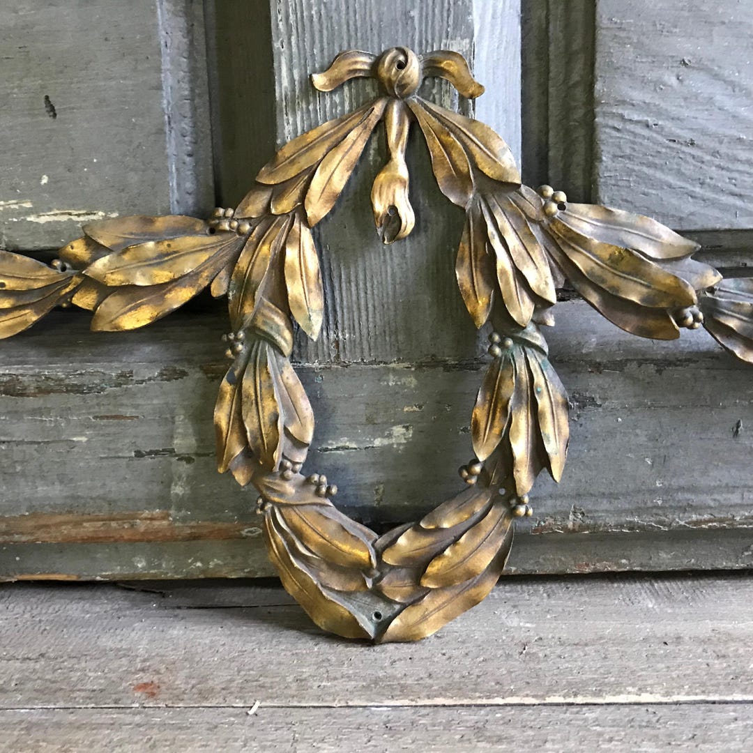 19th C Signed Haentges Gilded Bronze Furniture Mount, Acanthus Leaf ...