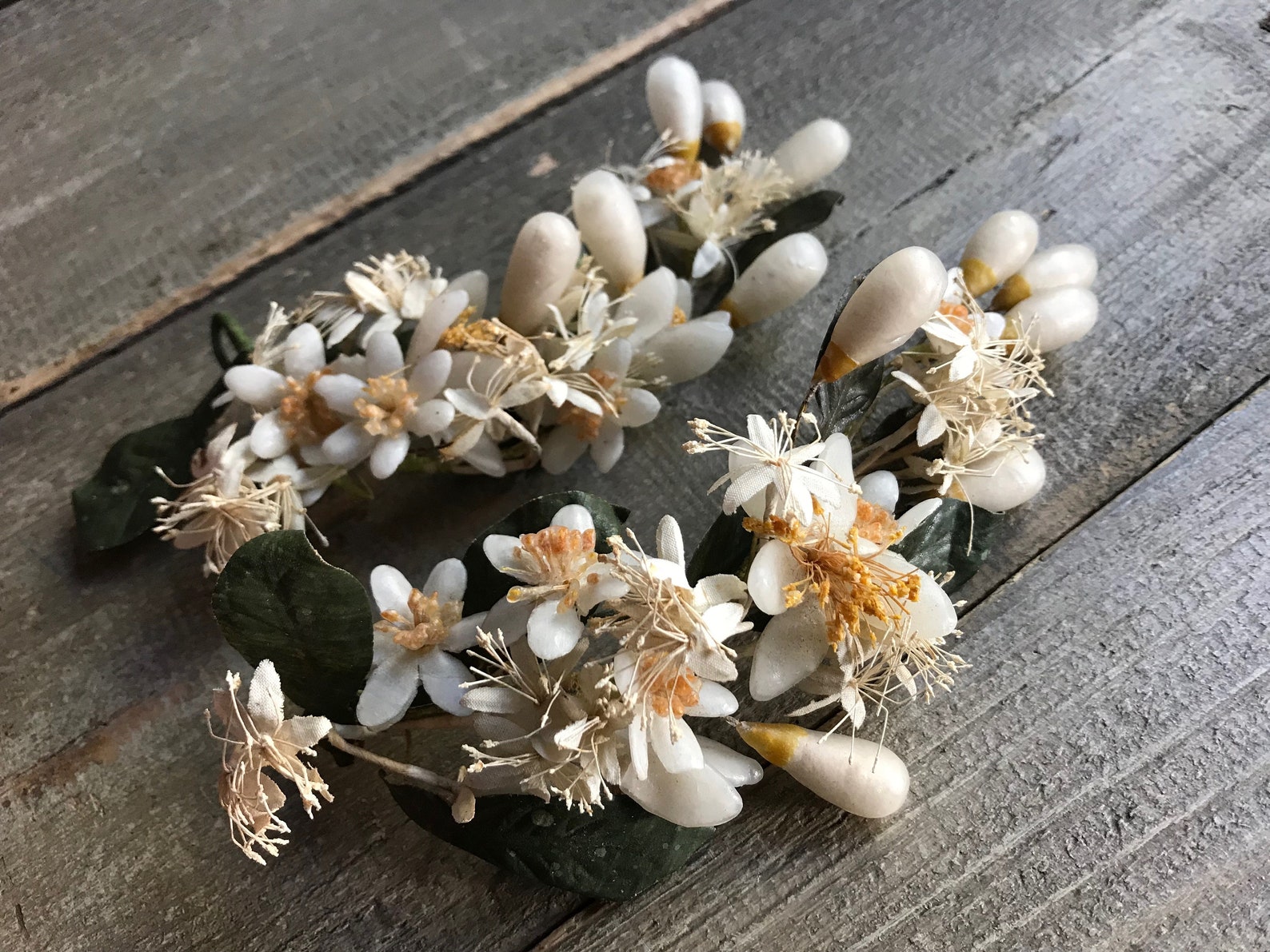 French Floral Bridal Sprays, Wedding Spray Tiara, Crown, Couronne, Wax ...