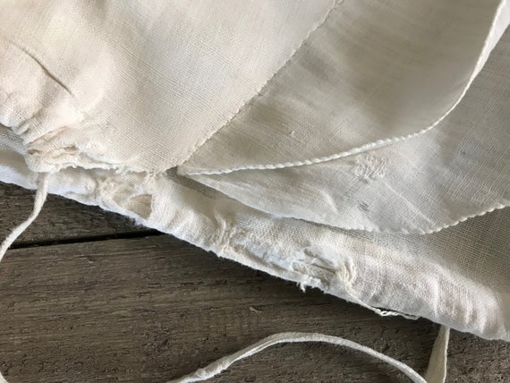 19th C French White Linen Peasant Bonnet, Rare Period… - Gem