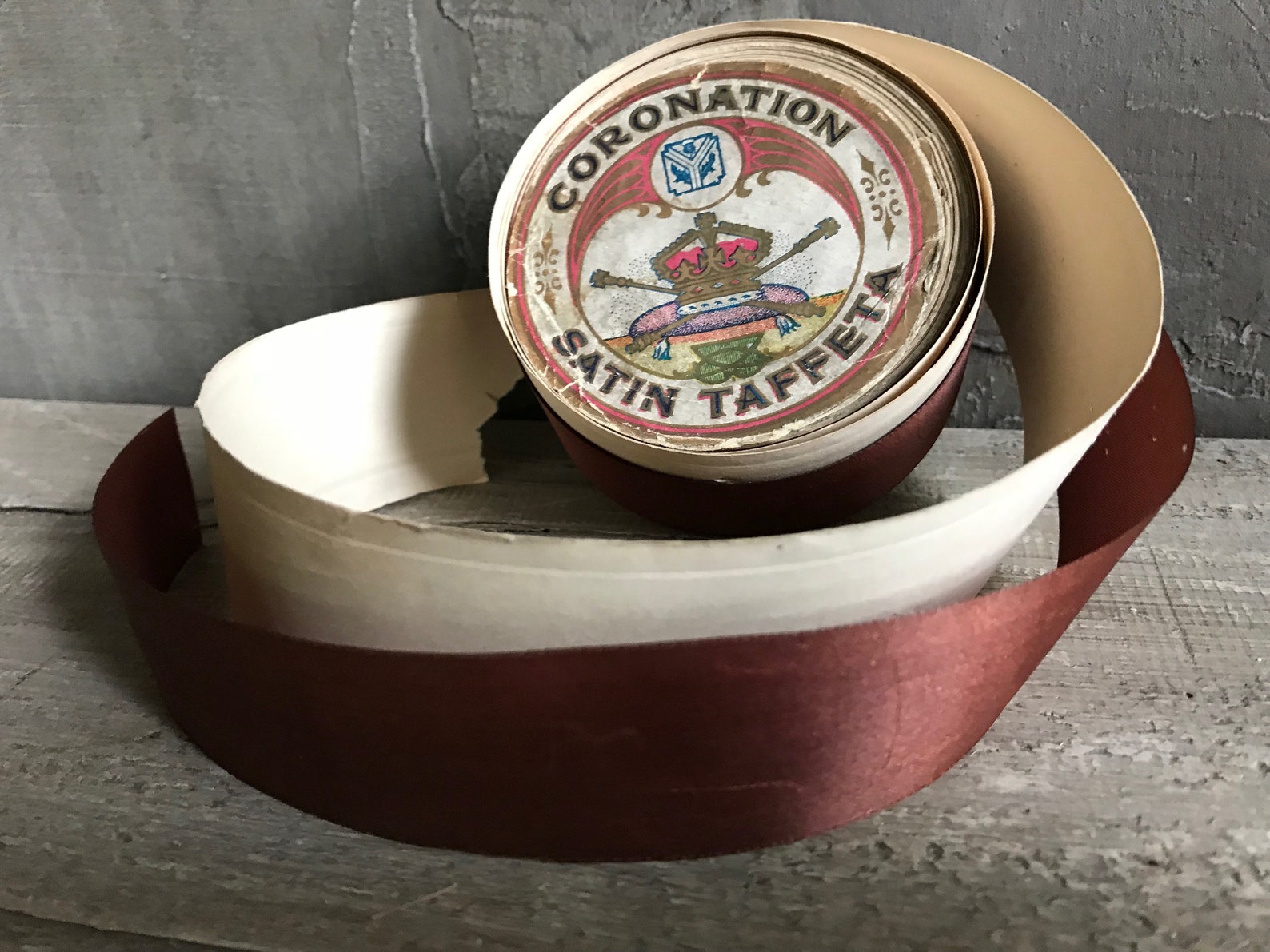 Antique Silk Taffeta Ribbon Trim Chestnut Brown Coronation - Etsy