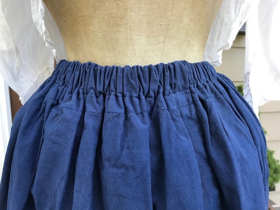 French Indigo Skirt, Chore Wear, Indigo Cotton, Frenc… - Gem