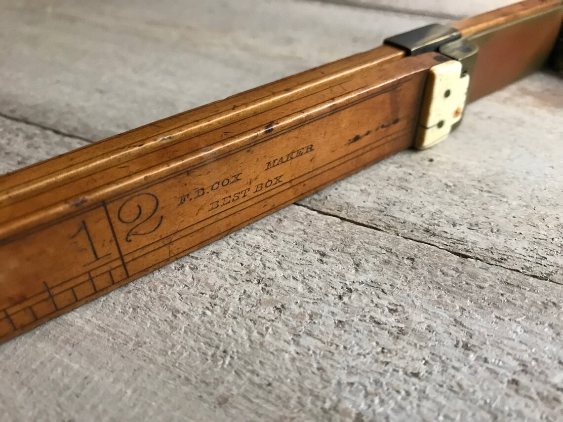 Antique FB Cox Boxwood Brass Ruler Shoe Size Ruler Antique | Etsy