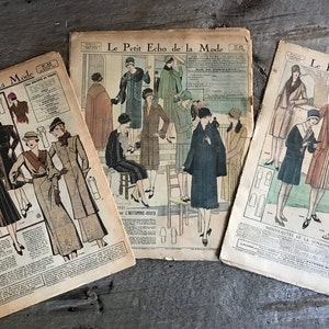 French Le Petit Echo De La Mode Fashion Magazine, Fall Issues 1920s ...