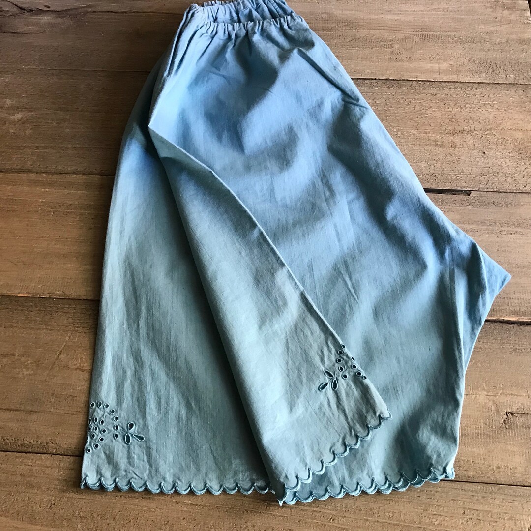 French Cotton Bloomers, Eyelet, Robins Egg Blue, Vintage Undergarments ...
