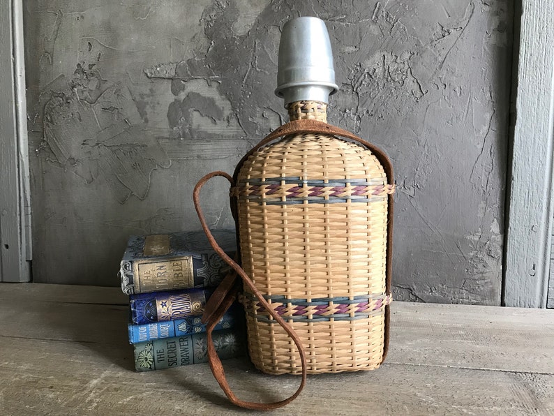 French Wicker Water Flask Lourdes Spa Bottle French | Etsy