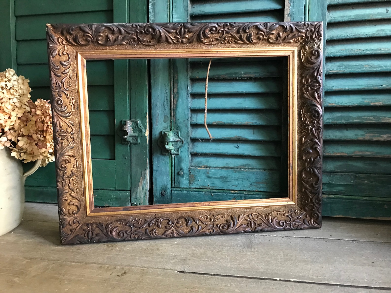 19th C French Gesso Wood Frame, 19 X 15, Gold Gilt, Floral Leaf Scroll ...