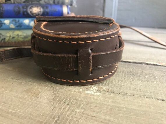 Early 1900s Pocket Watch Leather, Compass Case Dark B… - Gem