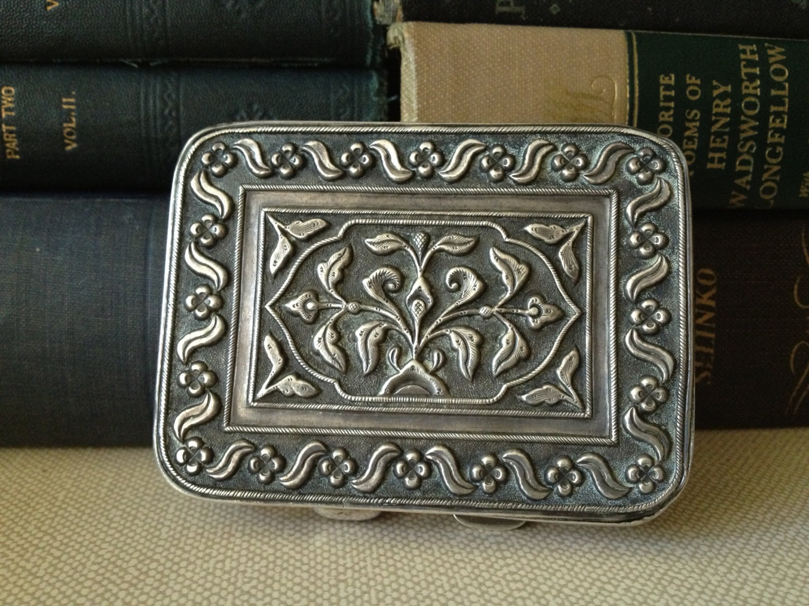French Silver Snuff Box, Art Nouveau Metal Case, Business Card ...