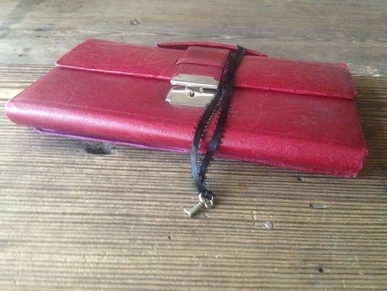 Red Leather Journal Original Skeleton Key, Book Cover, English Oxblood ...