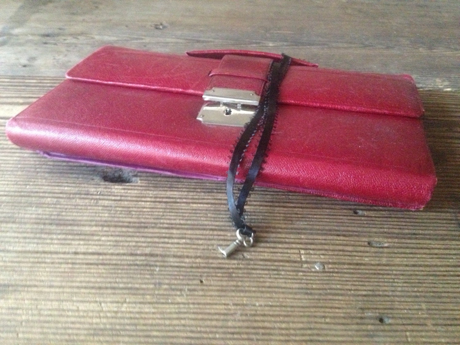 Red Leather Journal Original Skeleton Key Book Cover English | Etsy