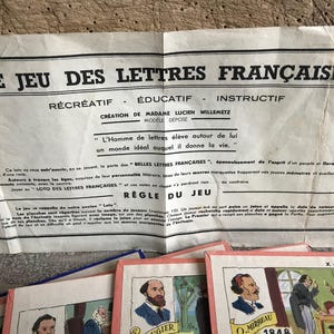 French History Game, Ca 1910, Le Jeu Des Lettres, Childrens Lotto Game ...