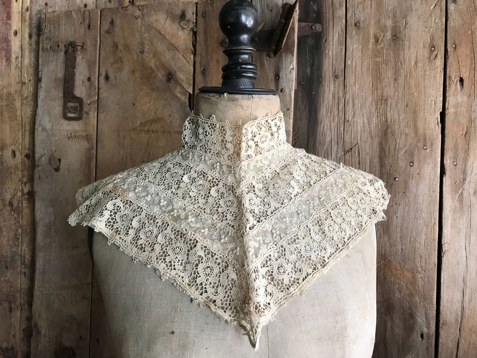 Handmade Ecru Lace Collar, High Neckline, Victorian, Period Costume ...