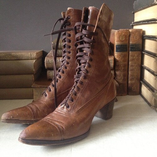 Antique Lace up Boots 1900s Edwardian Victorian Brown - Etsy