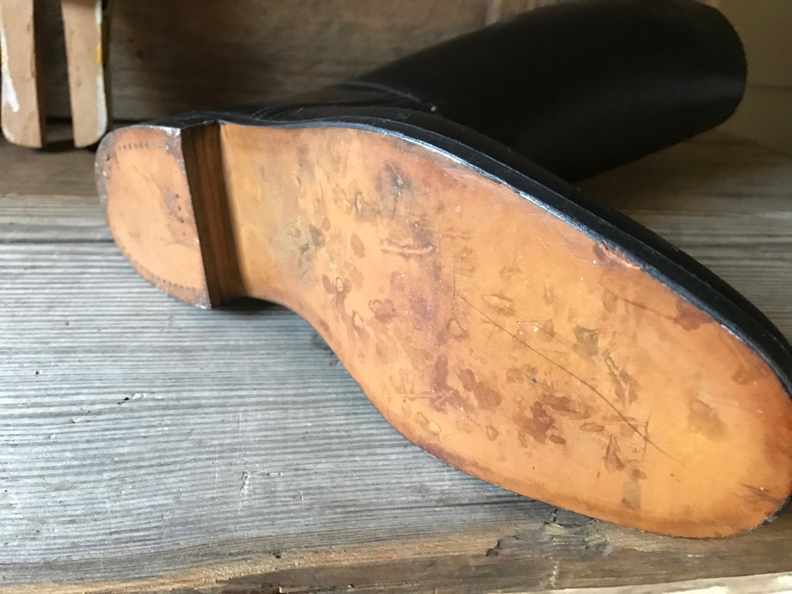 1970 English Riding Boot, Tom Hill London, Flower Power Painted Wood ...