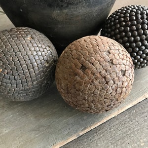 1 French Wooden Boule, Artistic Iron Decorated Design, Price for 1, 3 ...