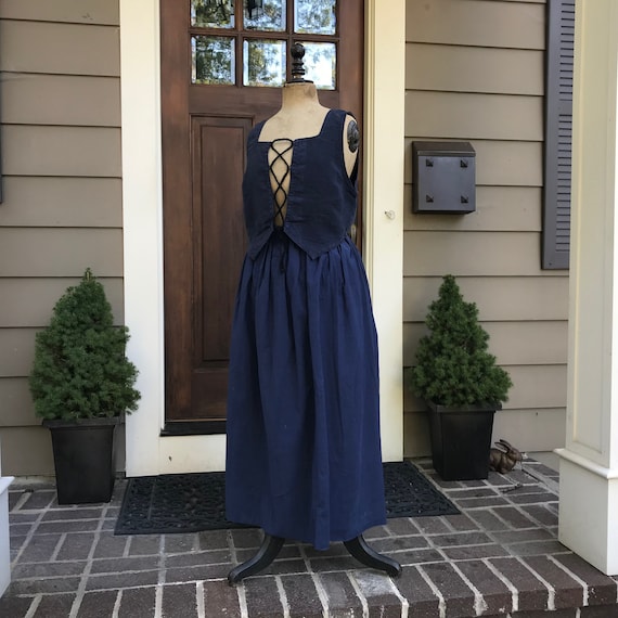 French Indigo Skirt, Chore Wear, Indigo Cotton, Frenc… - Gem