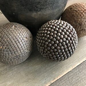 1 French Wooden Boule, Artistic Iron Decorated Design, Price for 1, 3 ...