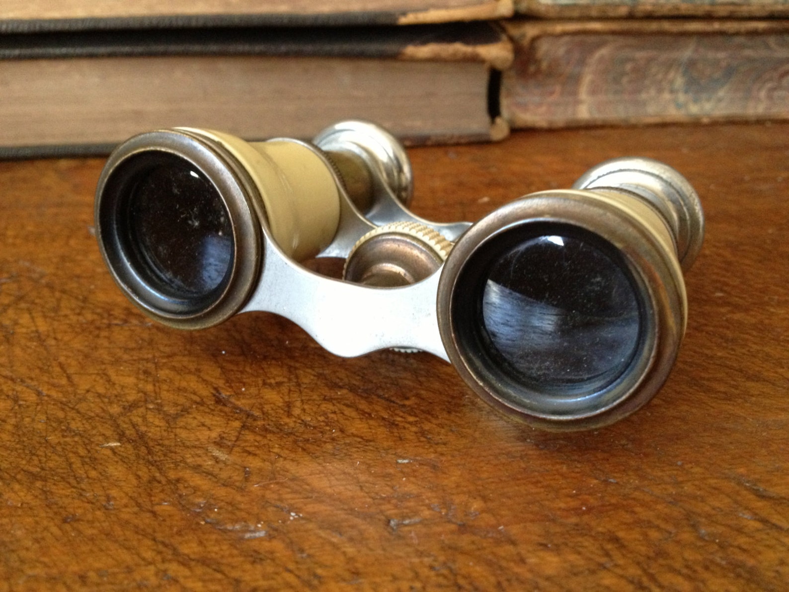 Antique Copper Brass Silver Enamel Opera Glasses Miniature - Etsy