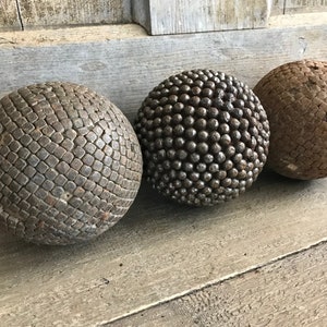 1 French Wooden Boule, Artistic Iron Decorated Design, Price for 1, 3 ...