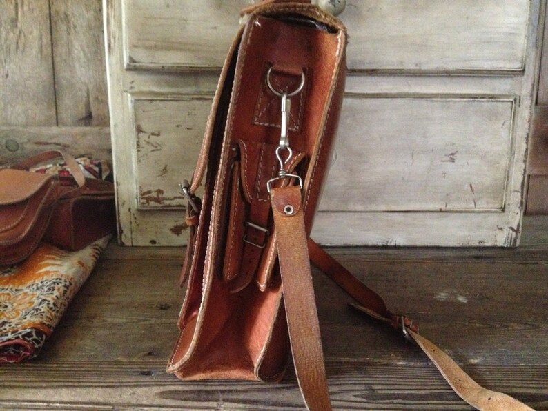 Artisan Rustic Brown Leather Mini Briefcase Satchel Handbag - Etsy