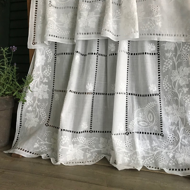18th C French Fichu Wedding Shawl, Scarf, Arlesienne Hand Embroidery ...