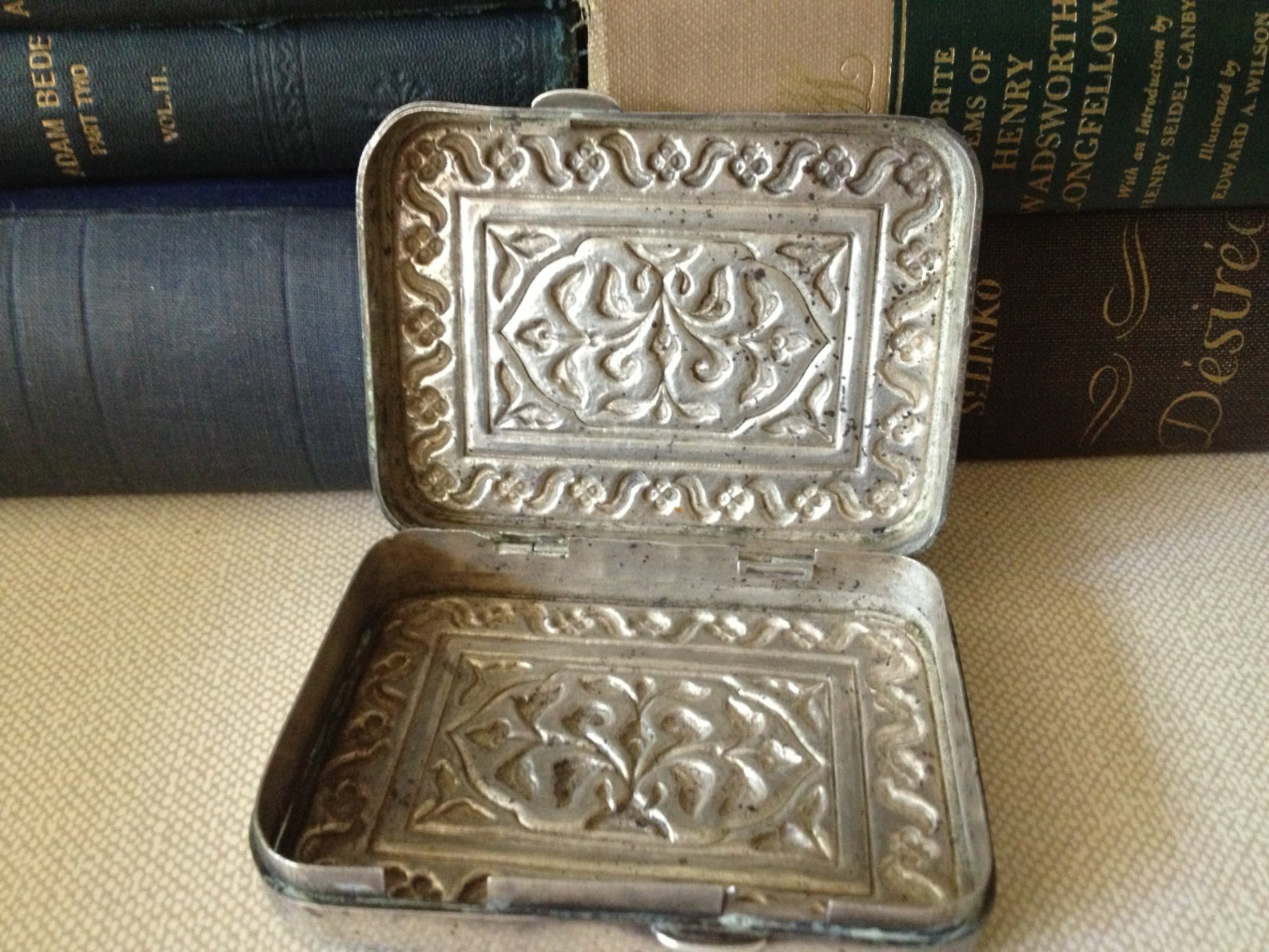 French Silver Snuff Box, Art Nouveau Metal Case, Business Card ...
