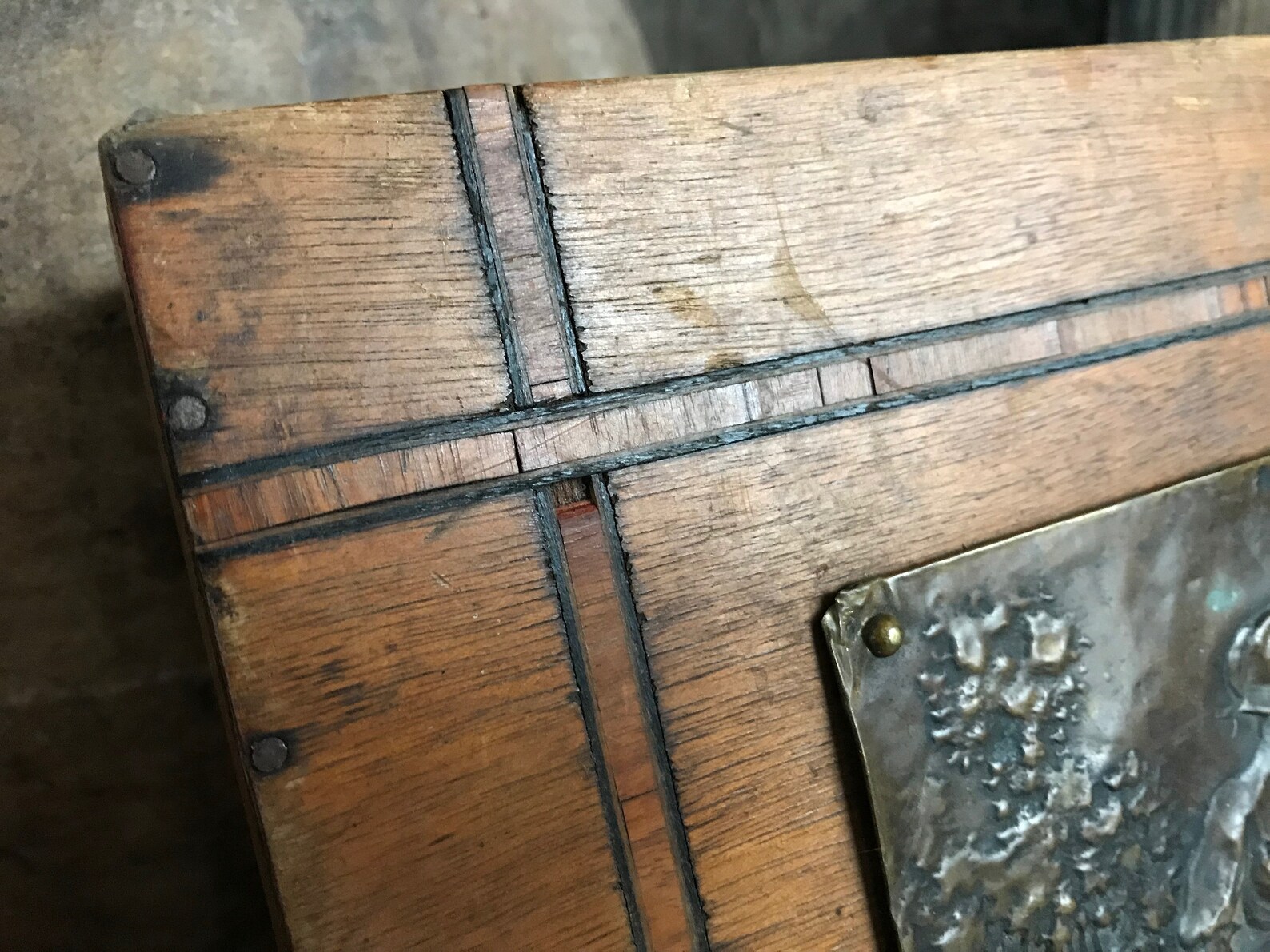 1920s French Rustic Copper Wood Box Paris Folk Art Art Deco - Etsy