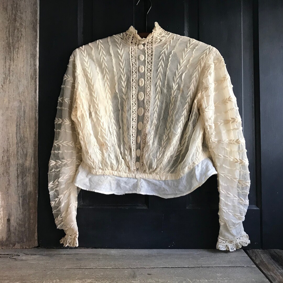Edwardian Lace Blouse, Lace Bodice, Period Clothing, Original Label ...