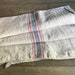 French Linen Laundry Sack, Blue Red Stripe, Grain Flour Sack, French ...