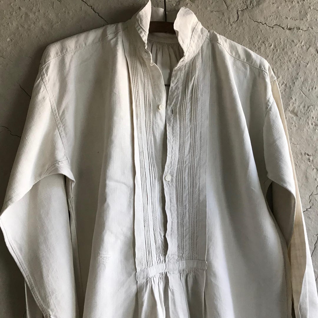 Rustic 19th C French Peasant Shirt, Linen Chemise, Period Clothing ...