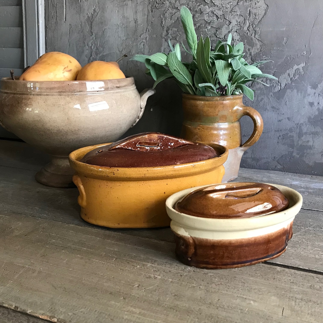 French Pâté Tureen, Terra Cotta Pottery, La Bourguignonne, Butter ...