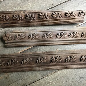1 French Architectural Wood Frieze, Carved Wood Relief, Leaf Design ...