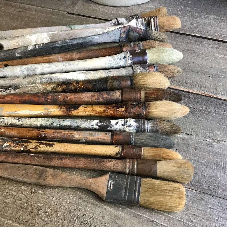 1 French Copper Paint Brush Industrial Decor Round Brush - Etsy